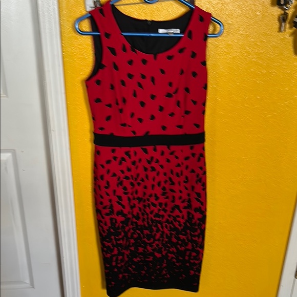 Studio One | Dresses | Studio One Red And Black Sheath Midi Dress ...